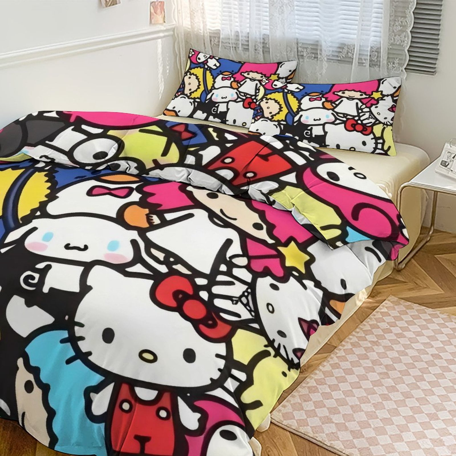 King Bedding Sets for Girls Cute Hello Kitty Bedding Set for Kids Hello ...