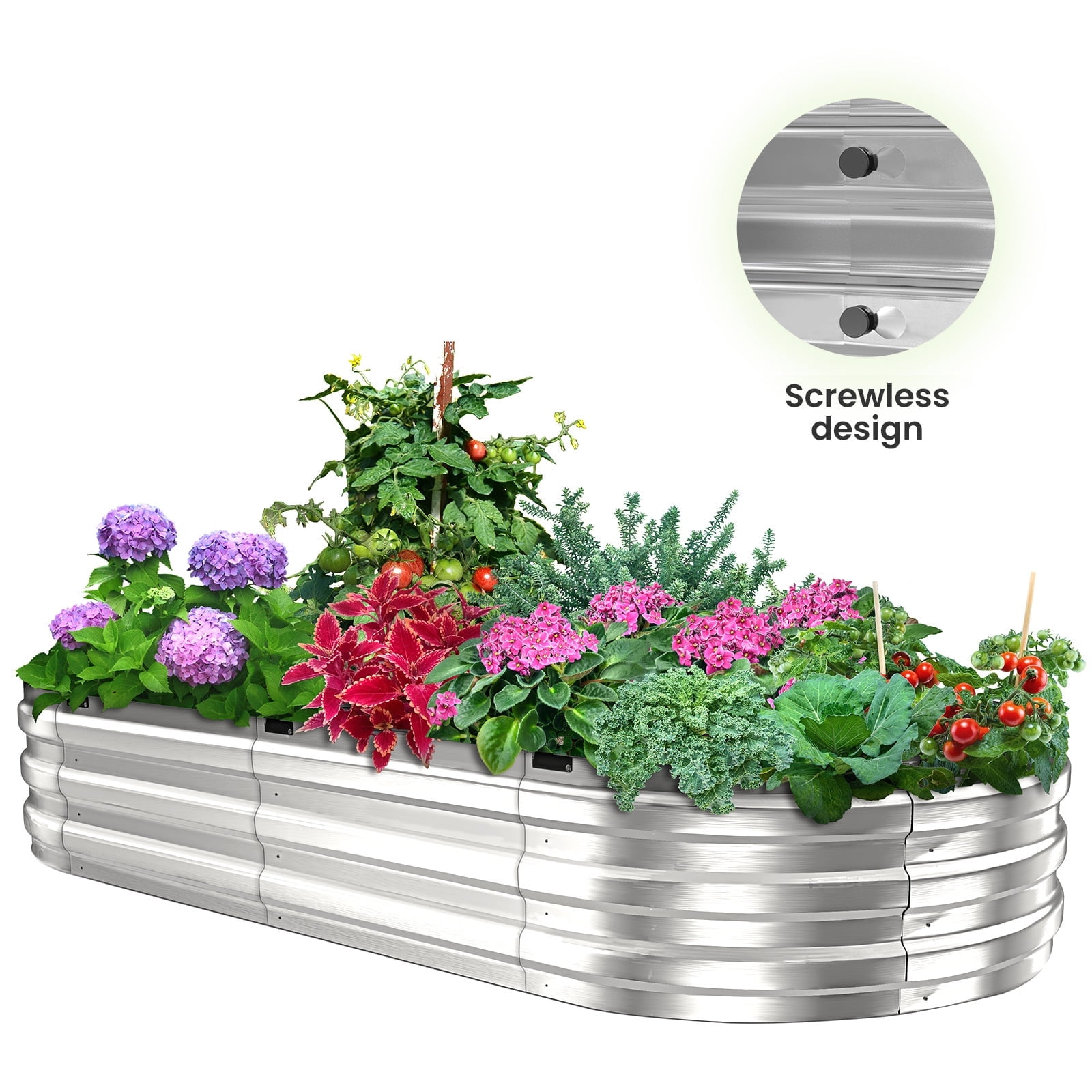 King Bird Screwless 6x3x1 ft Raised Garden Bed Galvanized Planter Box ...