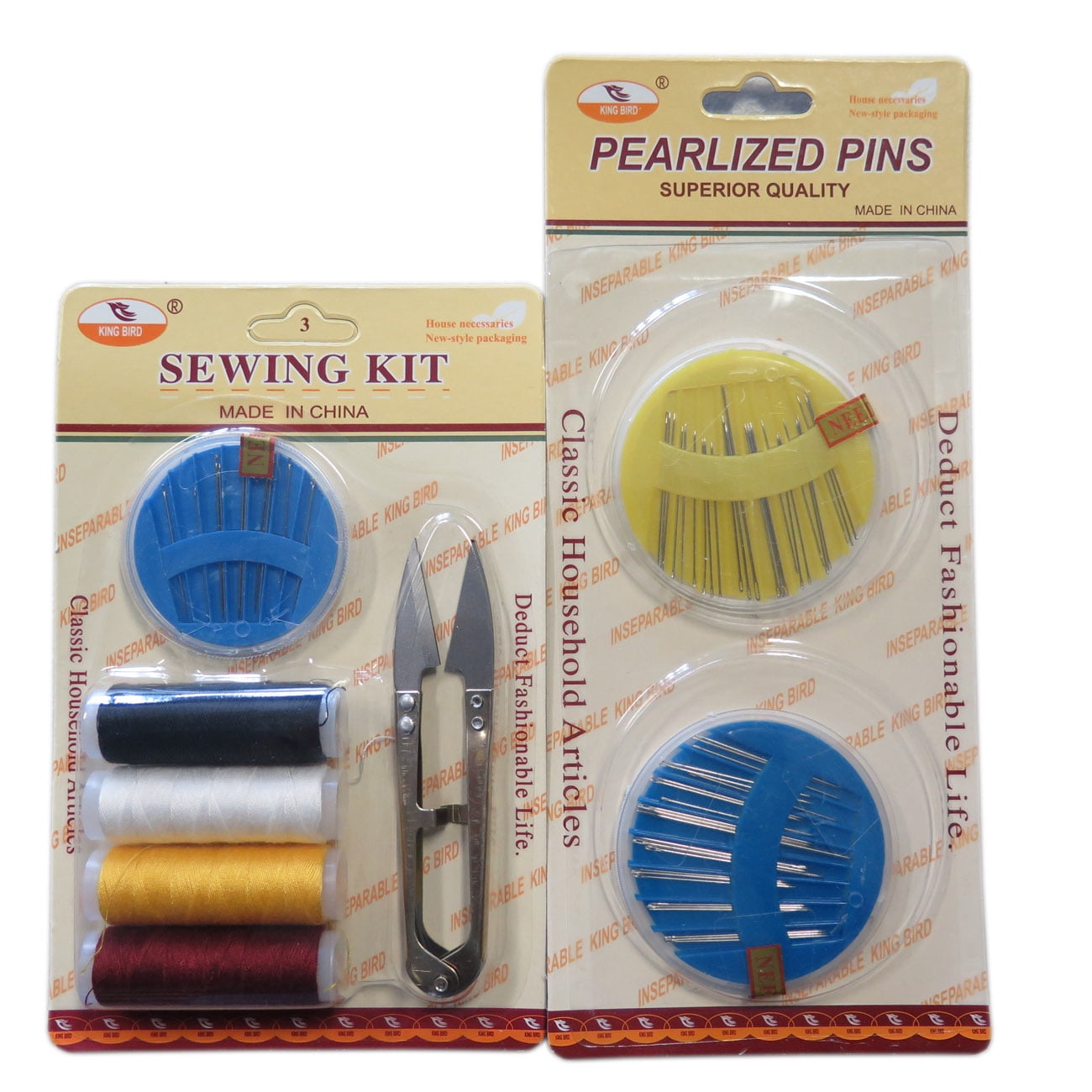 King Bird Sewing Kit Thread & Pins Bundle - Walmart.com