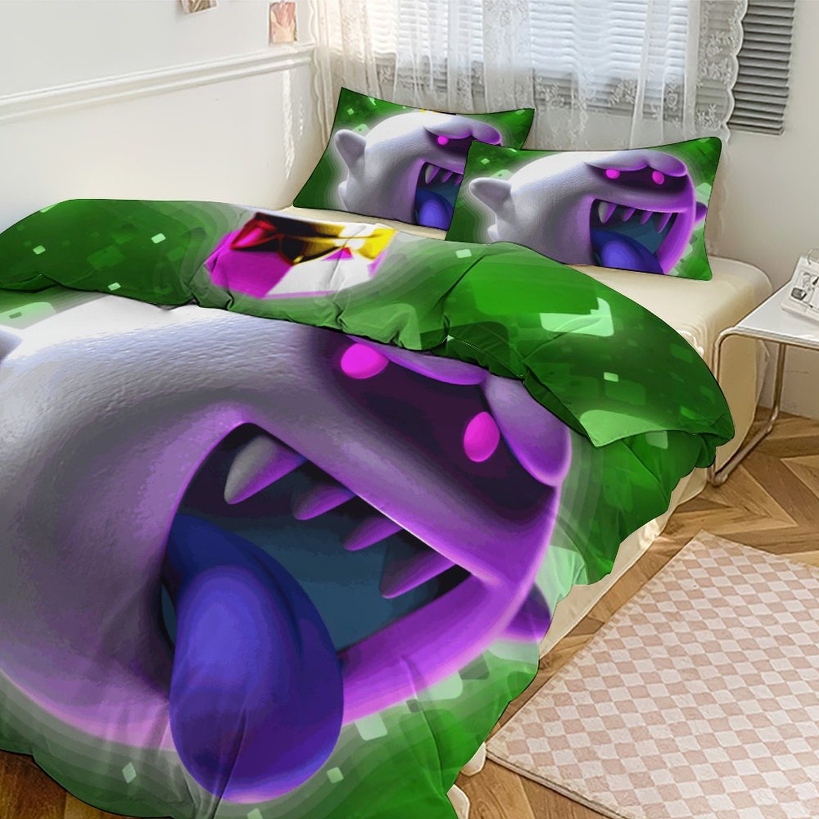 King Boo Horror Luigi's Mansion 3 Pieces Bedding Sets Double Sided ...