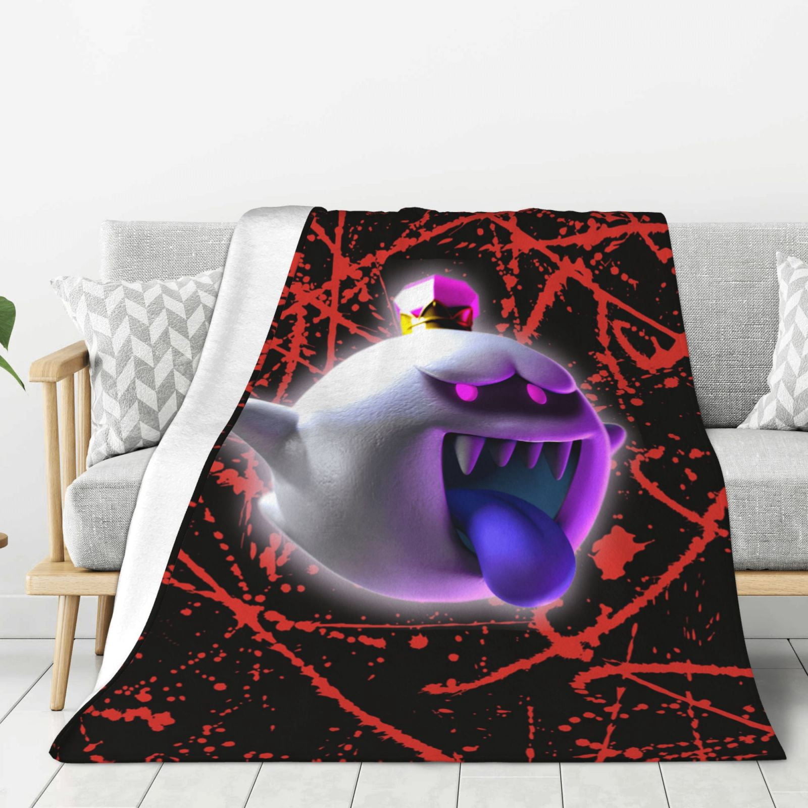 King Boo Horror Luigi's Mansion Blanket Cozy Ultra-Soft Micro Flannel ...