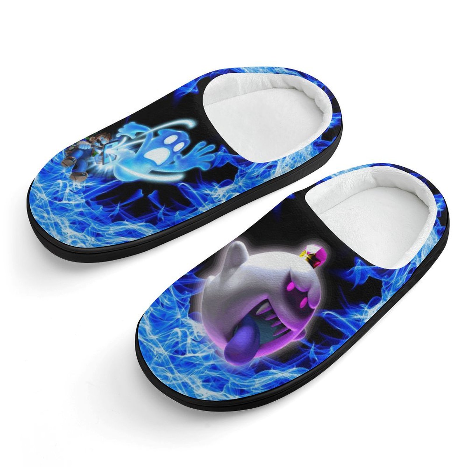 King Boo Horror Luigi's Mansion Cotton Slippers For Kids Winter Warm ...