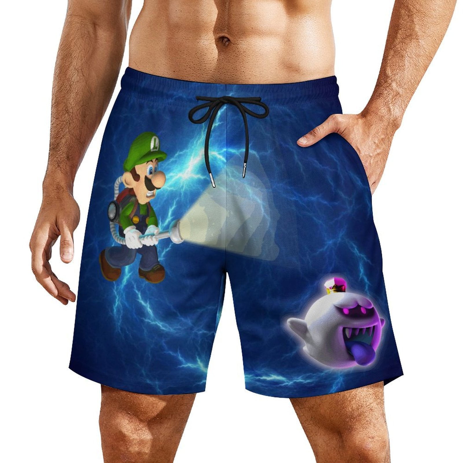 King Boo Horror Luigi's Mansion Men's Board Shorts Swim Trunks Quick ...