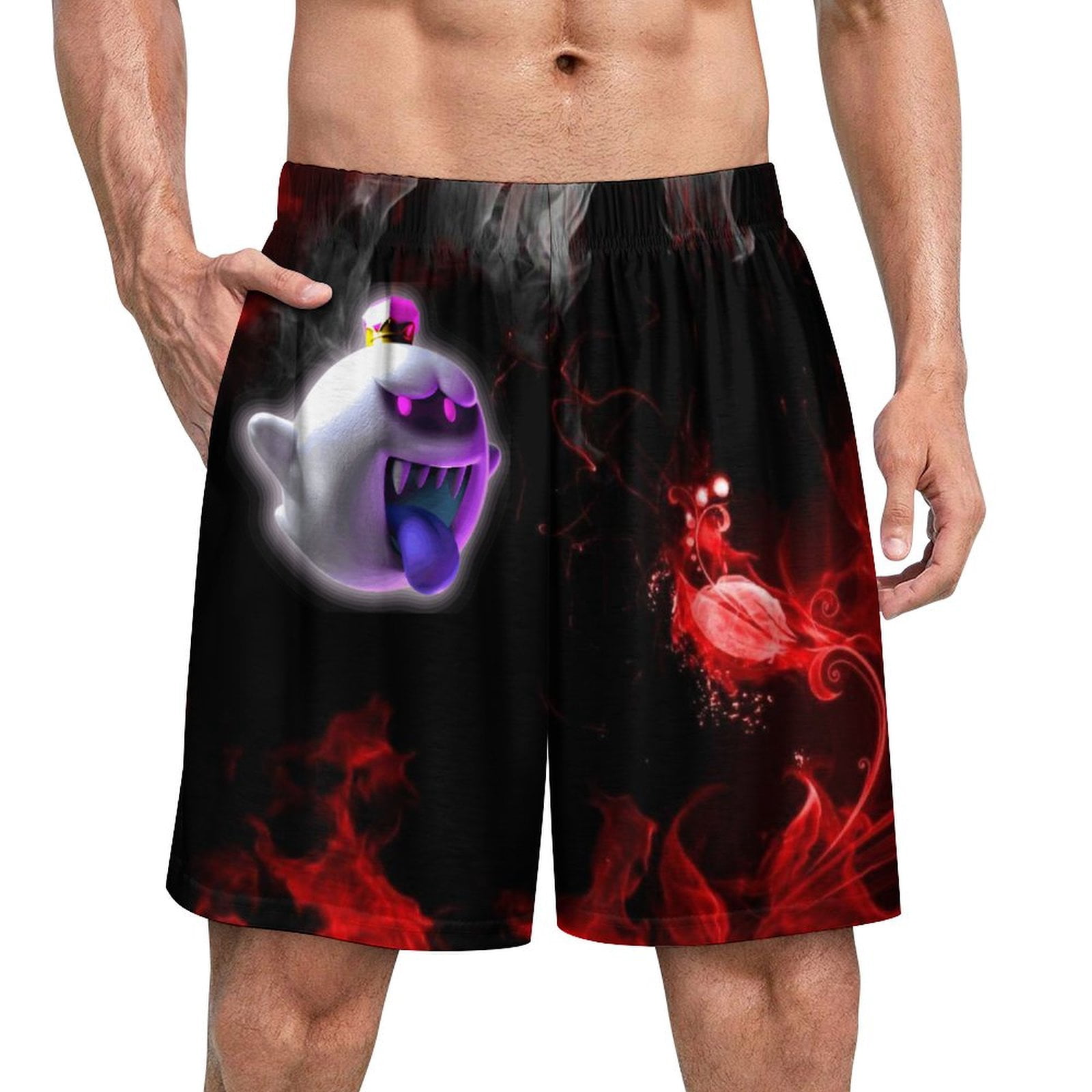 King Boo Horror Luigi's Mansion Pajama Pants For Men Lounge Shorts ...