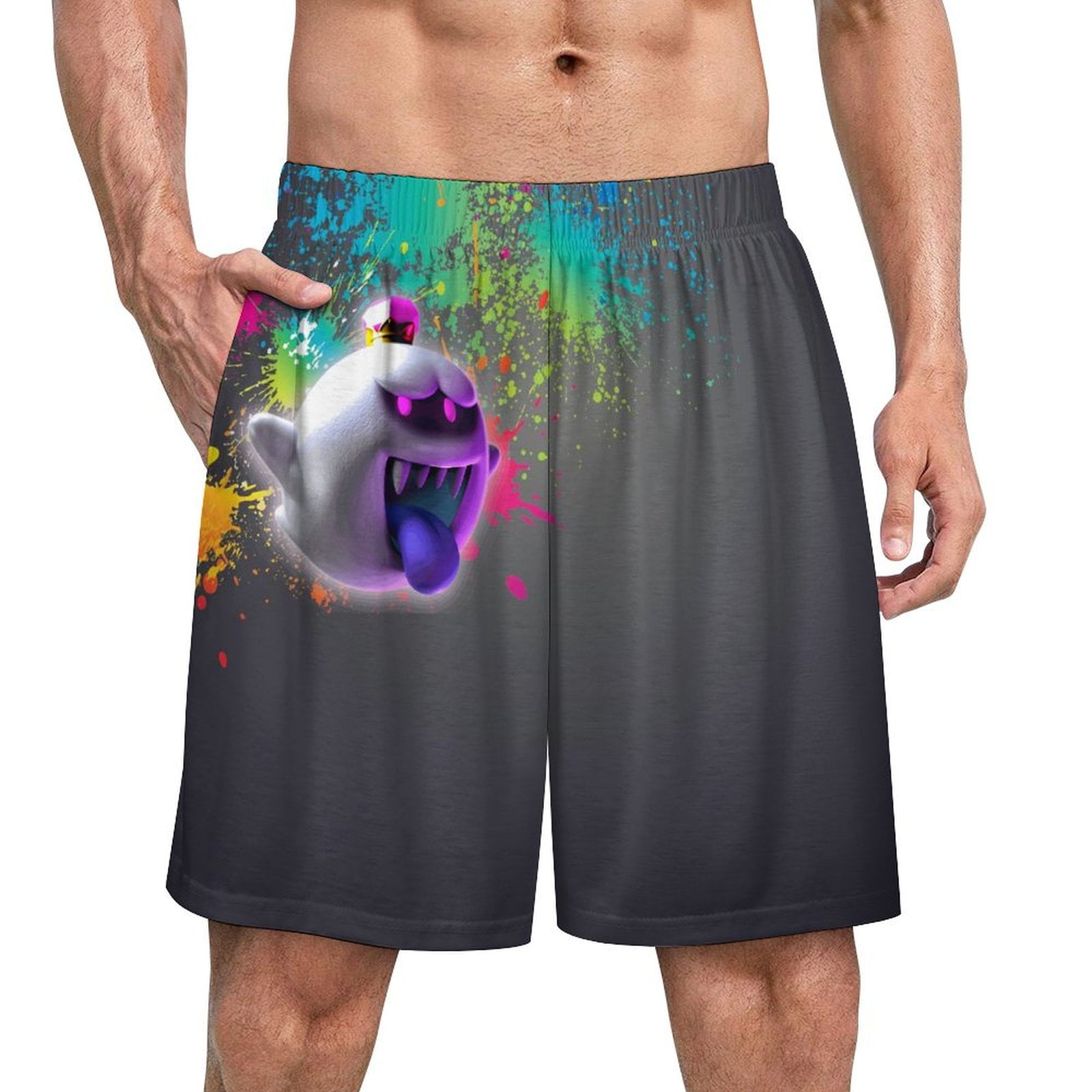King Boo Horror Luigi's Mansion Pajama Pants For Men Lounge Shorts ...