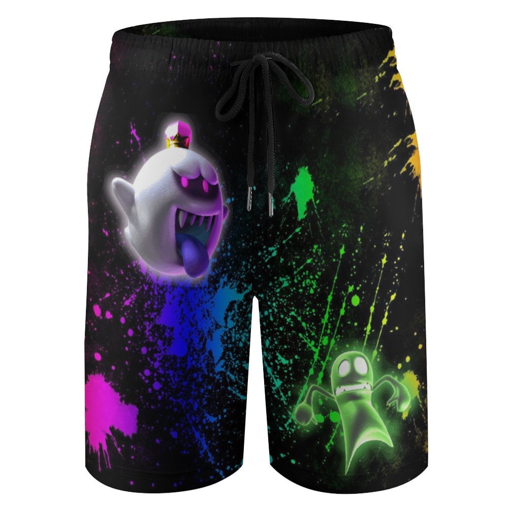King Boo Horror Luigi's Mansion Teen Board Shorts Summer Boy's Swim ...