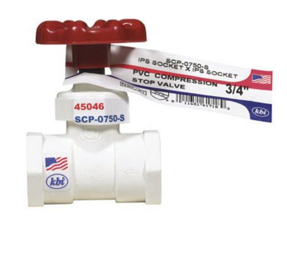 King Brothers SCP-0750-S Pvc Slip Stop Valve 3/4"X3/4", Each - Walmart.com