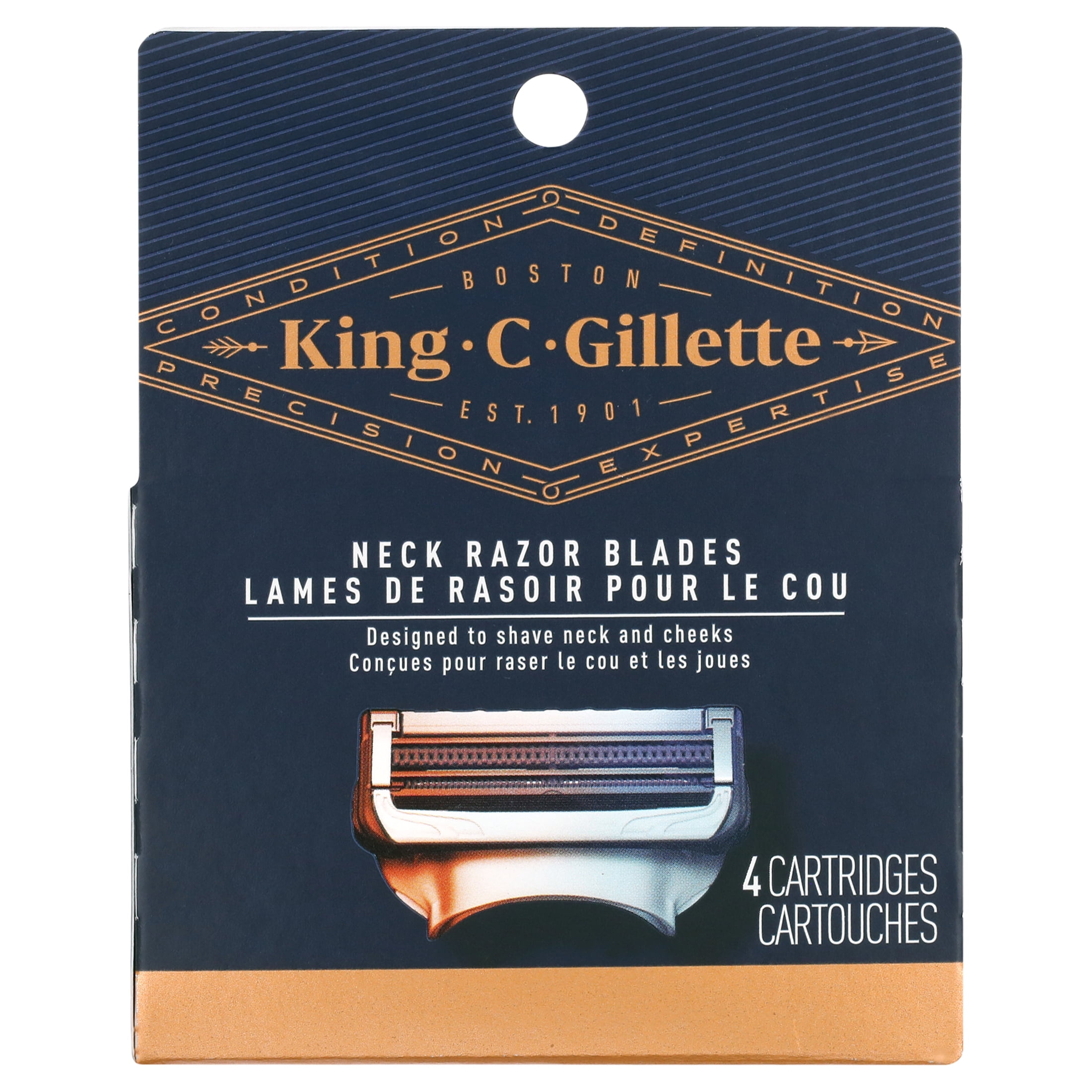 King C. Gillette Men's Neck Razor Blades, 4 Count, Bump Fighter ...