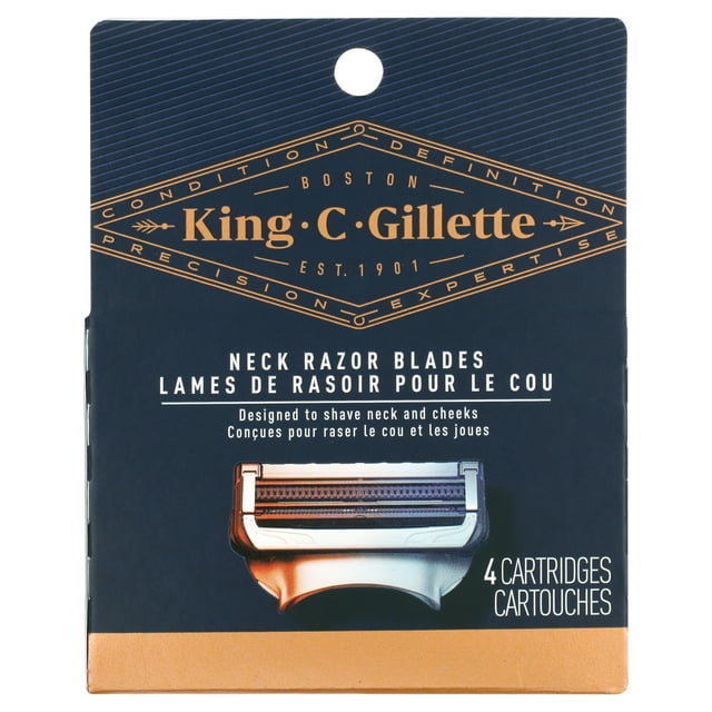 King C. Gillette Men's Neck Razor Blades, 4 Count, Bump Fighter ...
