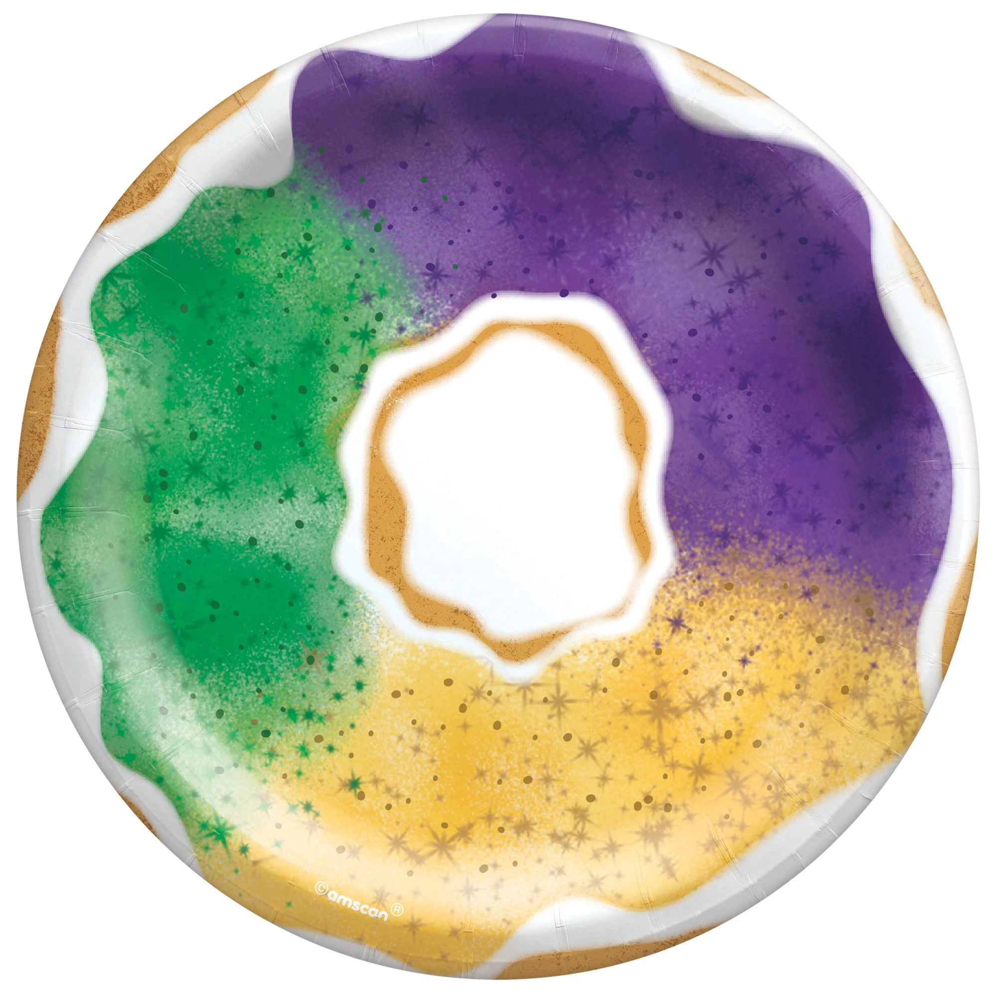 King Cake Mardi Gras Party 7" Dessert Plates (20ct) - Walmart.com