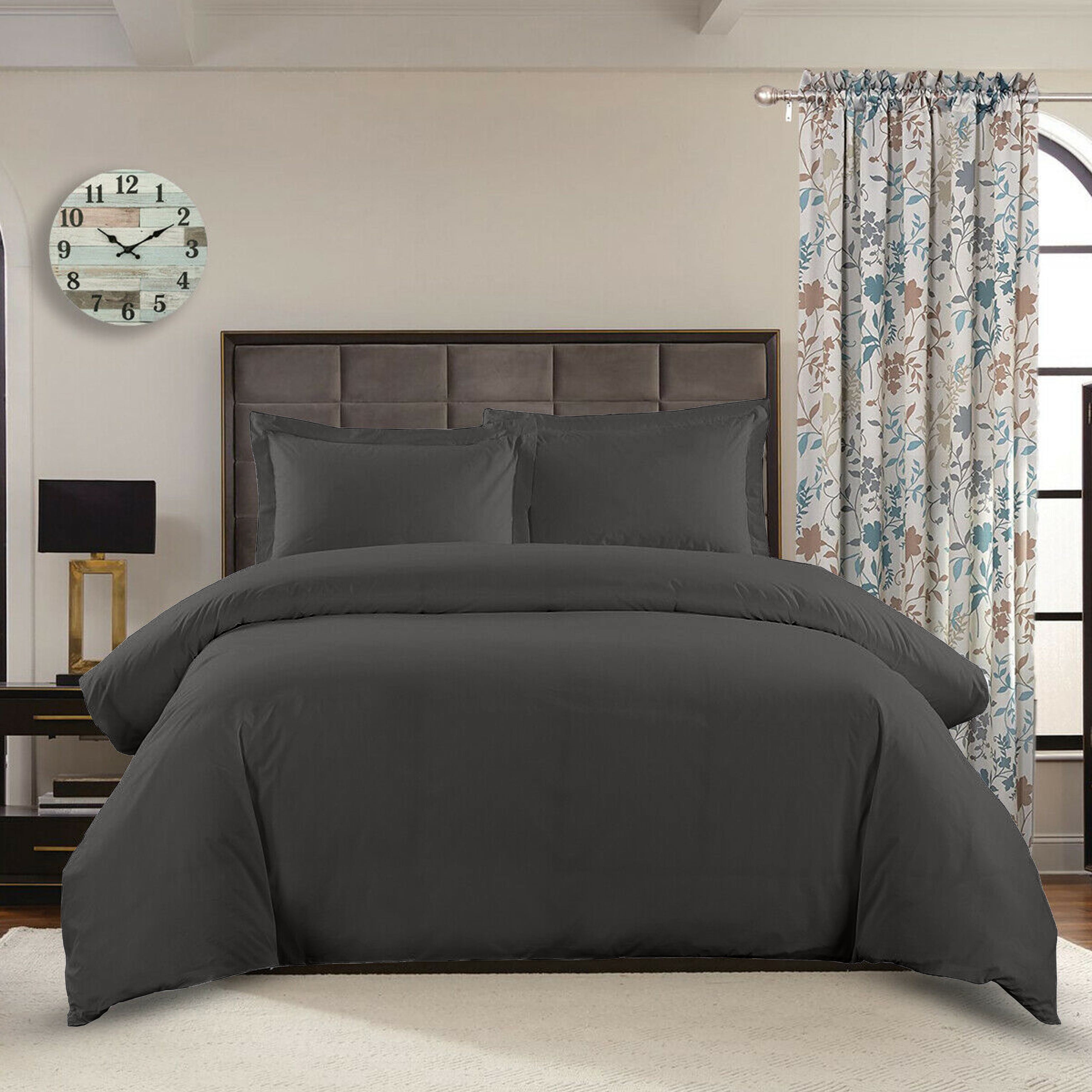King/Calking Duvet Cover Set Dark Grey Color - Egyptian Cotton 400 ...