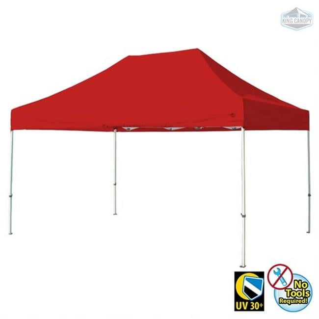 King Canopy 10 x 15 ft. White Frame Instant Pop Up Tuff Tent with Red ...