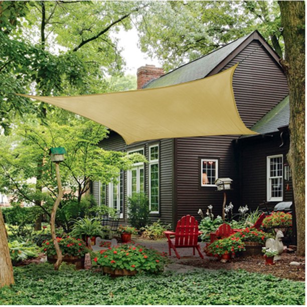 King Canopy 16ft Quadrilateral Sun Shade Sail, Square, Sand Color ...