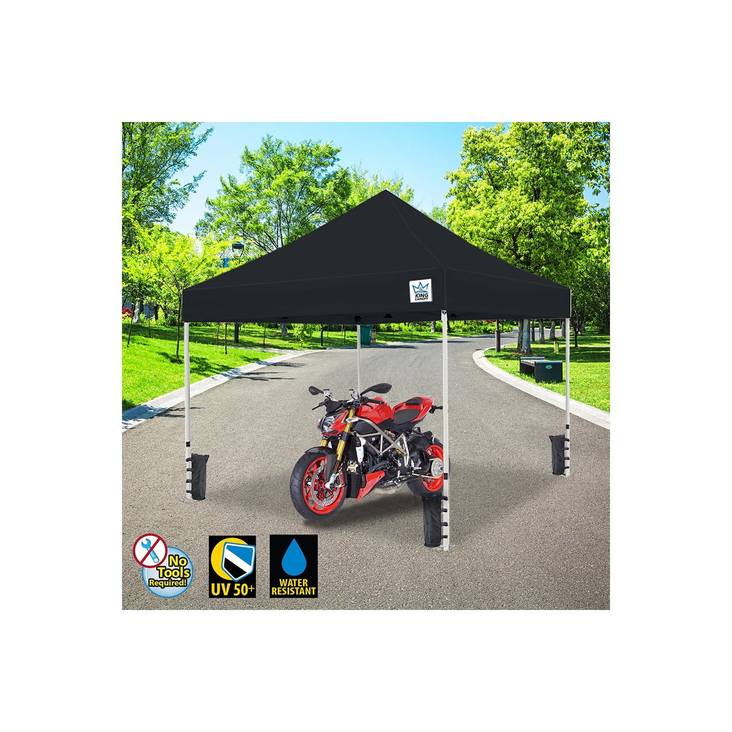 King Canopy Ares 10 ft x 10ft Instant Pop Up Canopy Bundle, 1.6 in ...