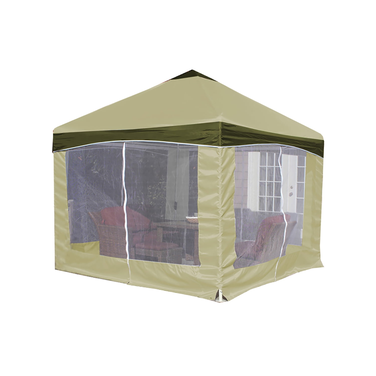 King Canopy Garden Party Backyard Gazebo 10'x10', Olive Branch, Shade ...