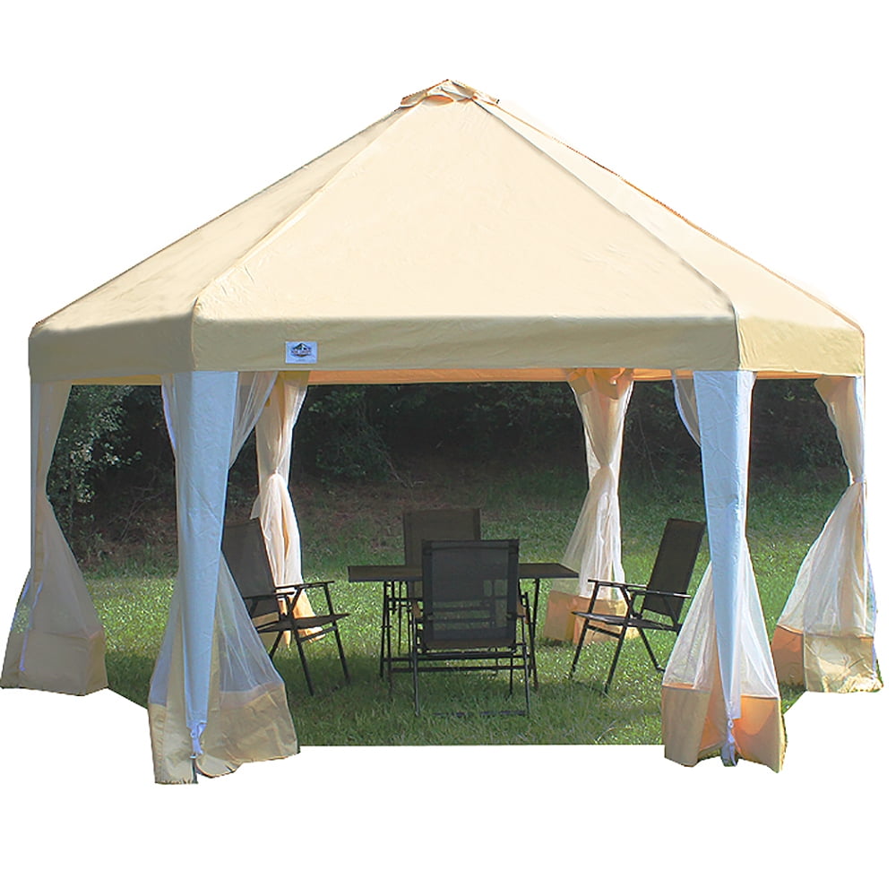 King Canopy Hexagon Canopy 13' x 13' , 1 3/8-Inch Steel Frame, 6-Leg ...