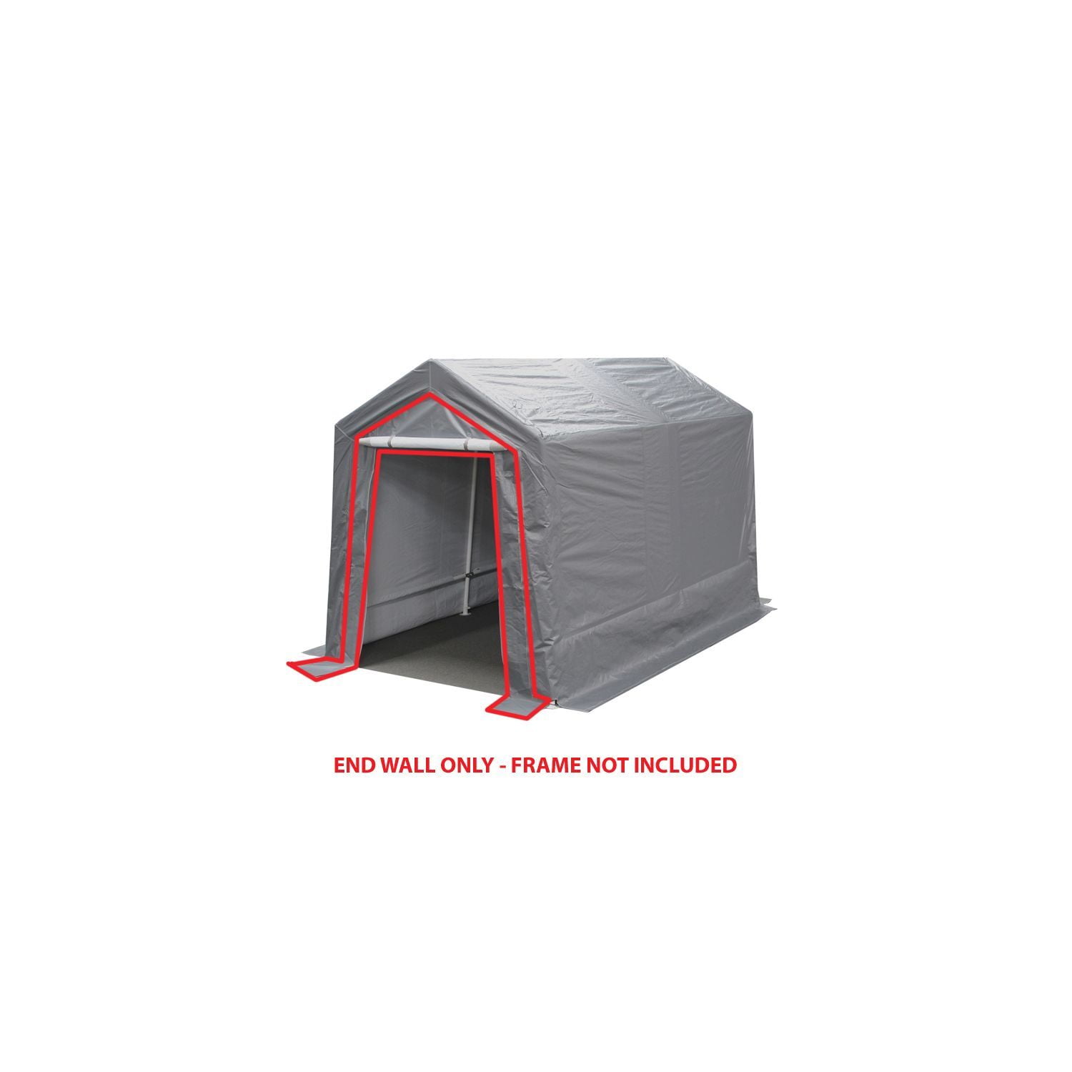 King Canopy Storage Shed 7-Feet x 12-Feet Front Endwall w/Zipper, Grey ...