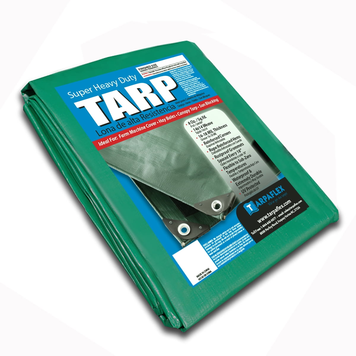 King Canopy Super Heavy Duty Polyethylene Tarp, 4’ x 20’, 8oz (16-18 ...