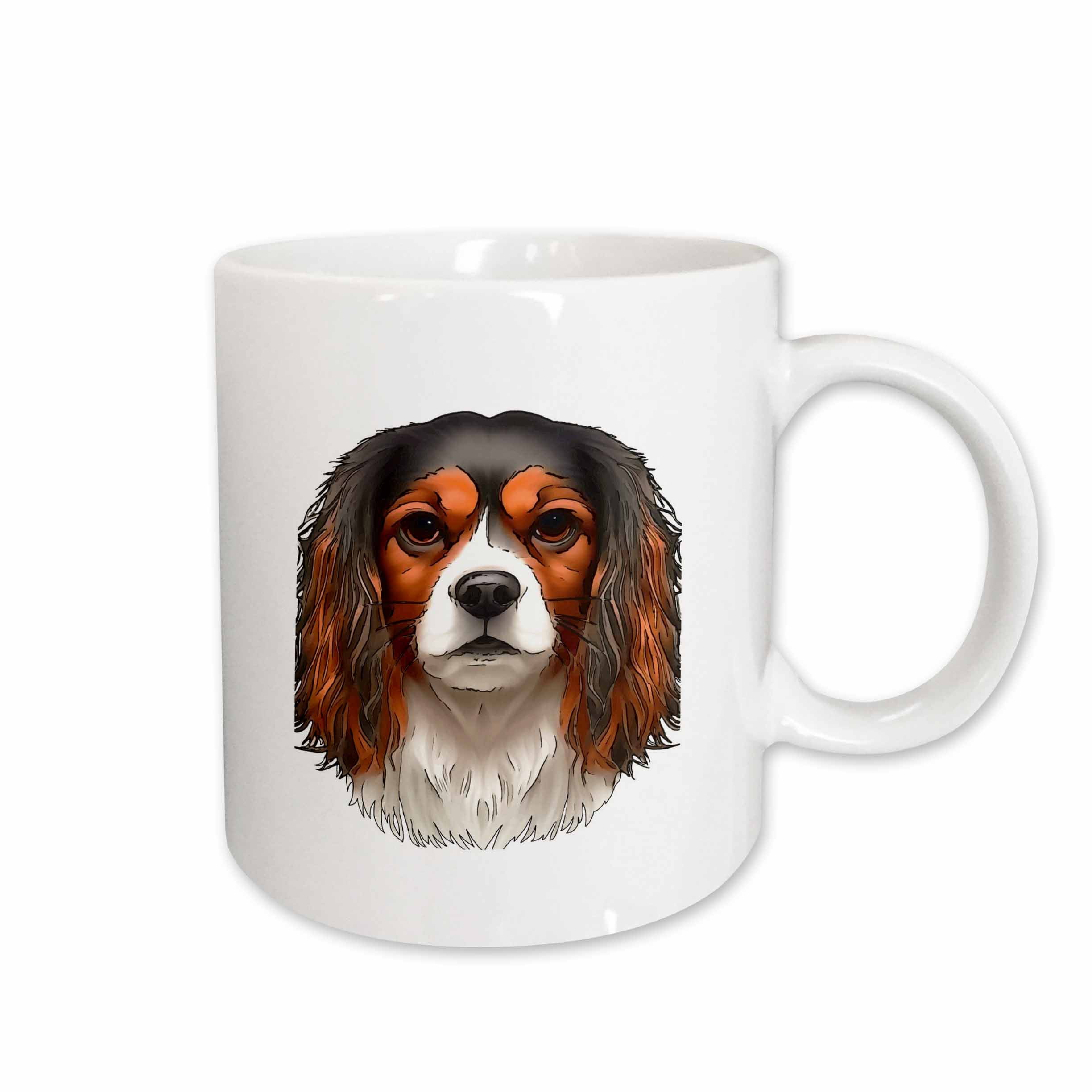 3drose, King Charles Cavalier Spaniel Pet Portrait Cut Out, 11oz Mug ...