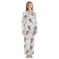 King Charles Dog Pattern Women Pajama Set Soft Notch Collar Button Down ...
