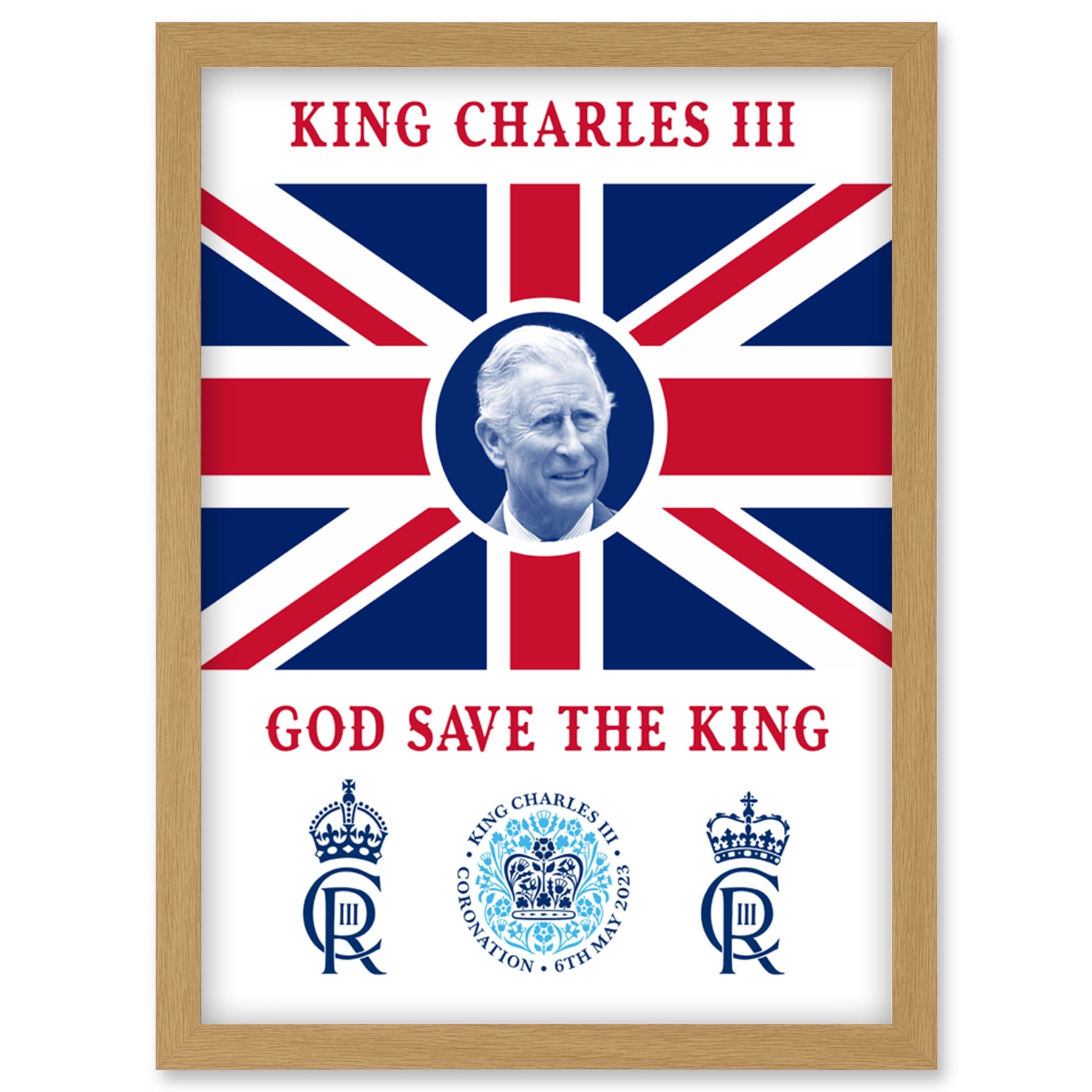King Charles III Coronation God Save the King Union Jack Crest and ...