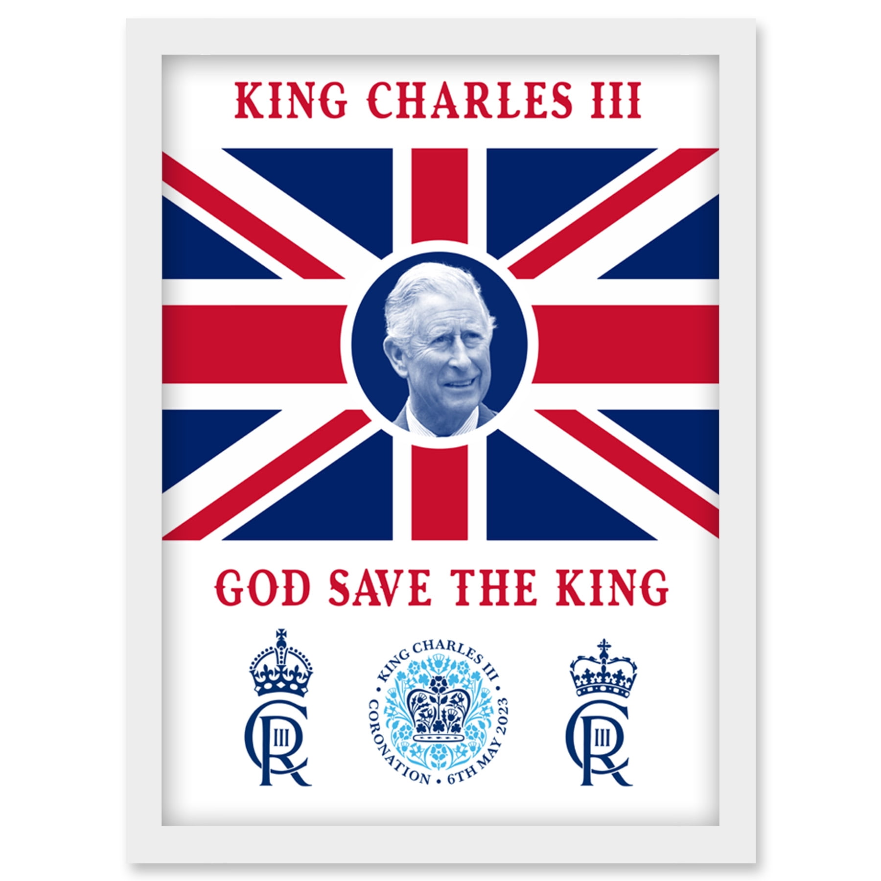 King Charles III Coronation God Save the King Union Jack Crest and ...