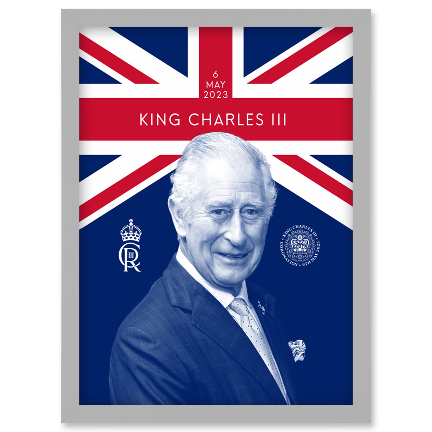 King Charles III Coronation Reigning Under the Union Flag Royal Crest ...