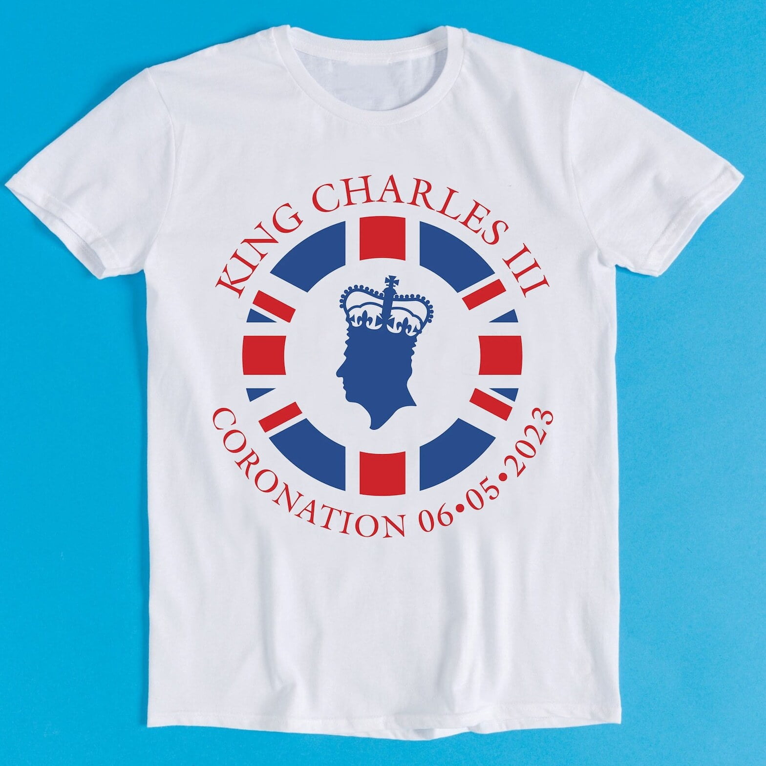 King Charles III Coronation Souvenir Red Blue Emblem Badge British ...