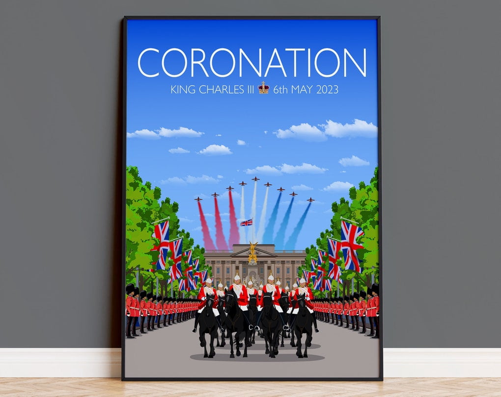 King Charles Iii Coronation Print, London Travel Poster, Buckingham ...