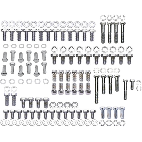 King Chrome Small Block Chevy Deluxe Chrome Engine Hardware Kit ...