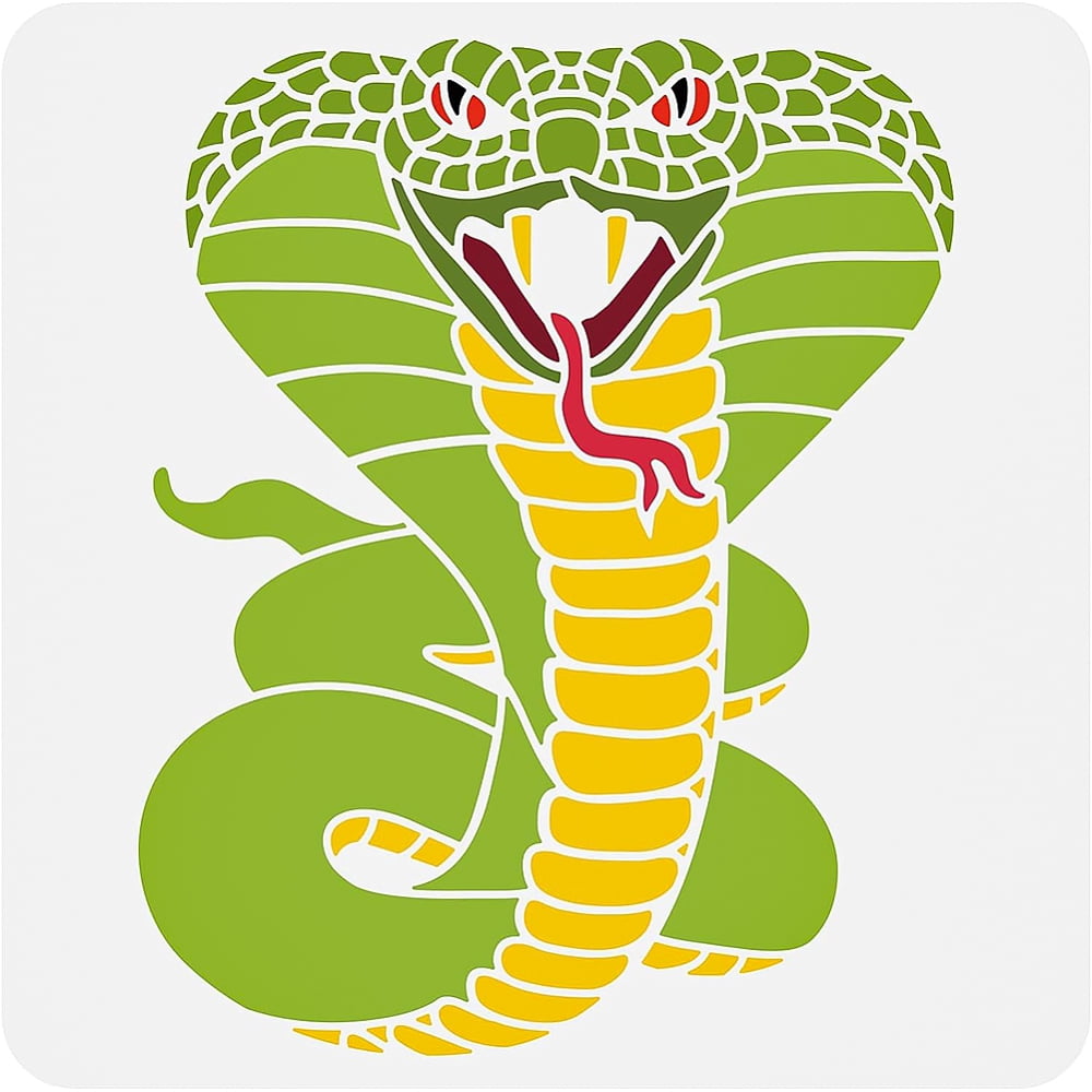 King Cobra Pattern Reusable Template 12x12inch PET Drawing Painting ...