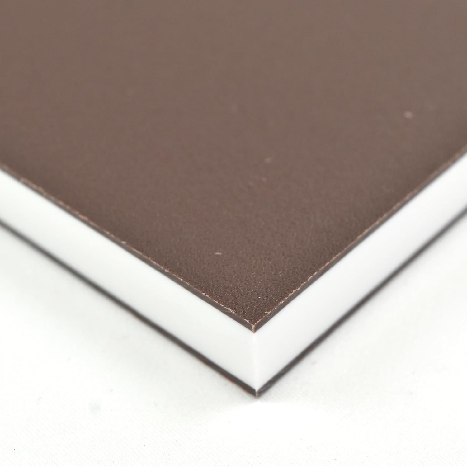 King Color Plastic Sheet 1/4" X 12" X 24" Brown-White-Brown Color ...