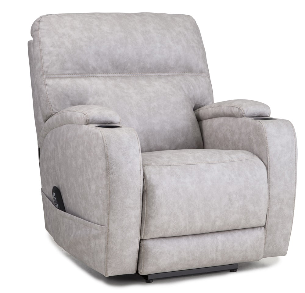 King of Comfort Jett Power Wallsaver Recliner with Power Headrest, Power Lumbar, and Extended ...