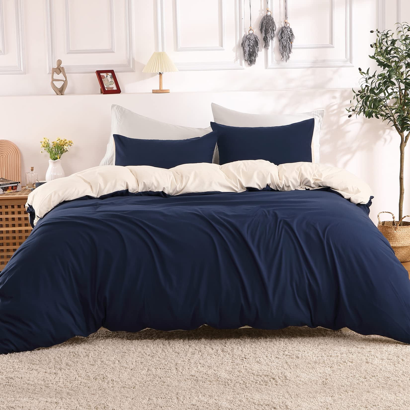 Queen Comforter Duvet Insert 3PCS All Season Soft Cooling Reversible ...