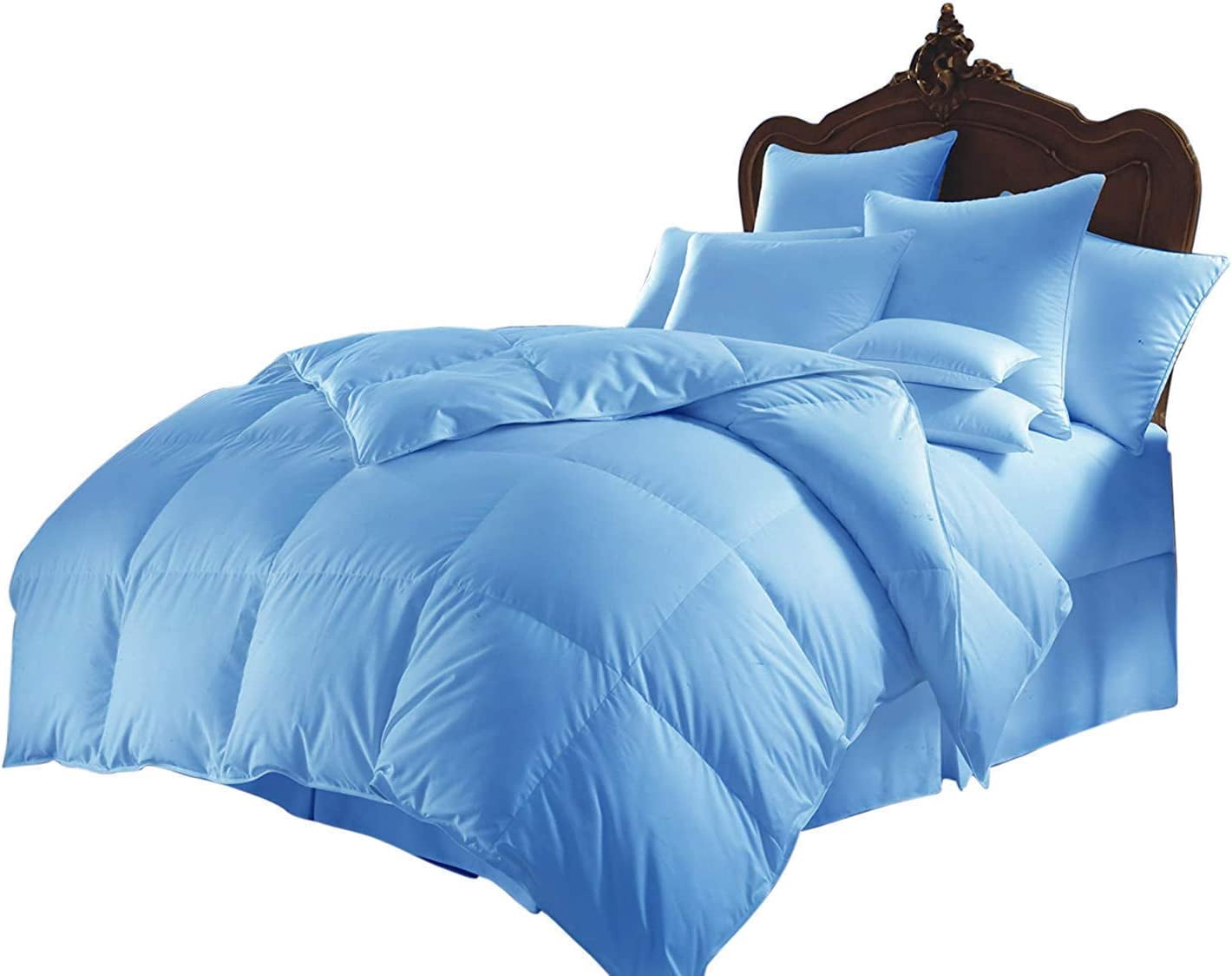 King Comforter Set Cotton Light Blue 600 GSM Duvet Comforter Set ...