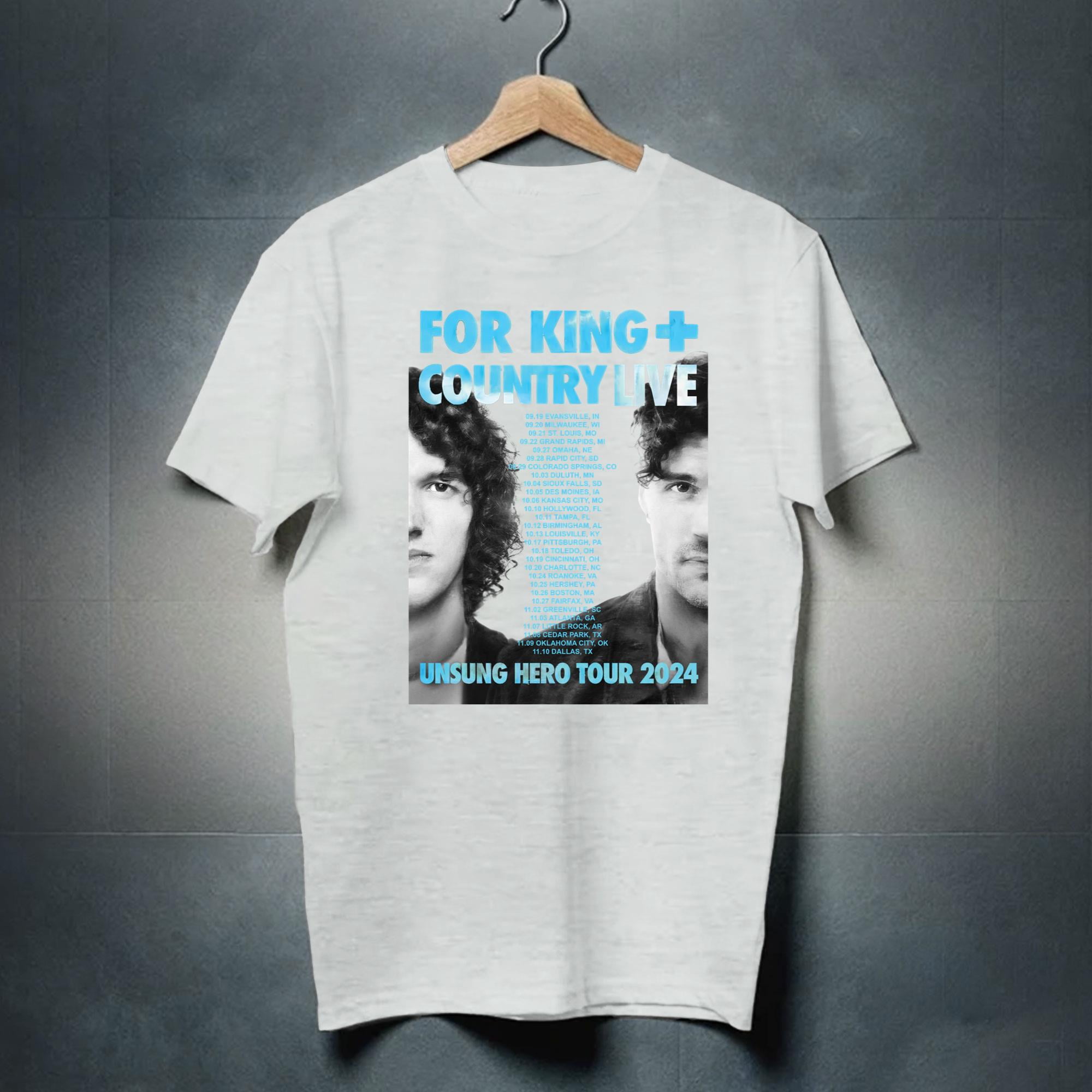 For King + Country Unsung Hero Tour 2024 Shirt, For King & Country Band ...