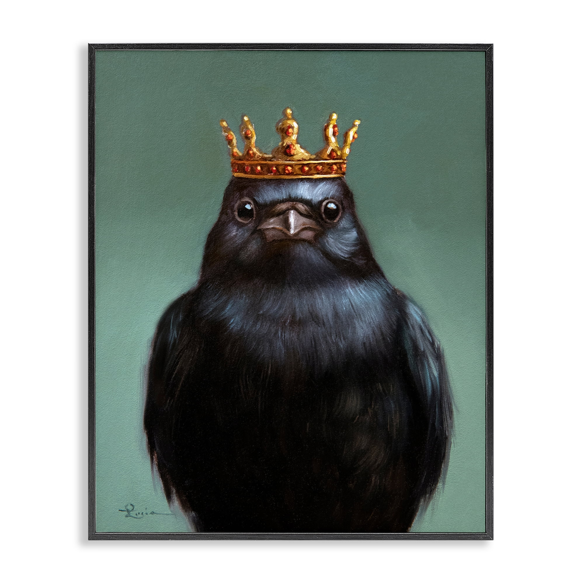 King Crow Portrait Black Framed Giclee Art, design by Lucia Heffernan ...