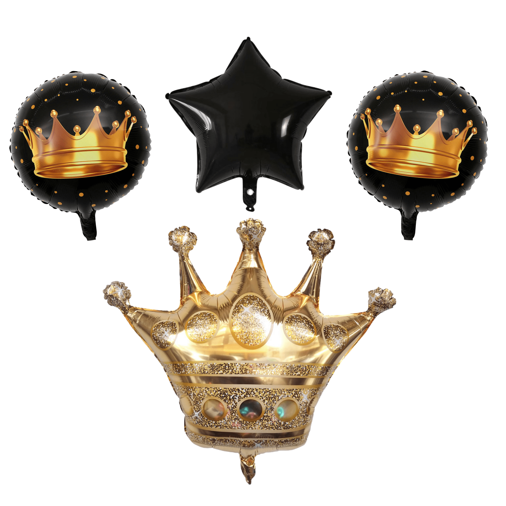 King Crown Gold Black Foil Balloon Set Party Decorations - Walmart.com