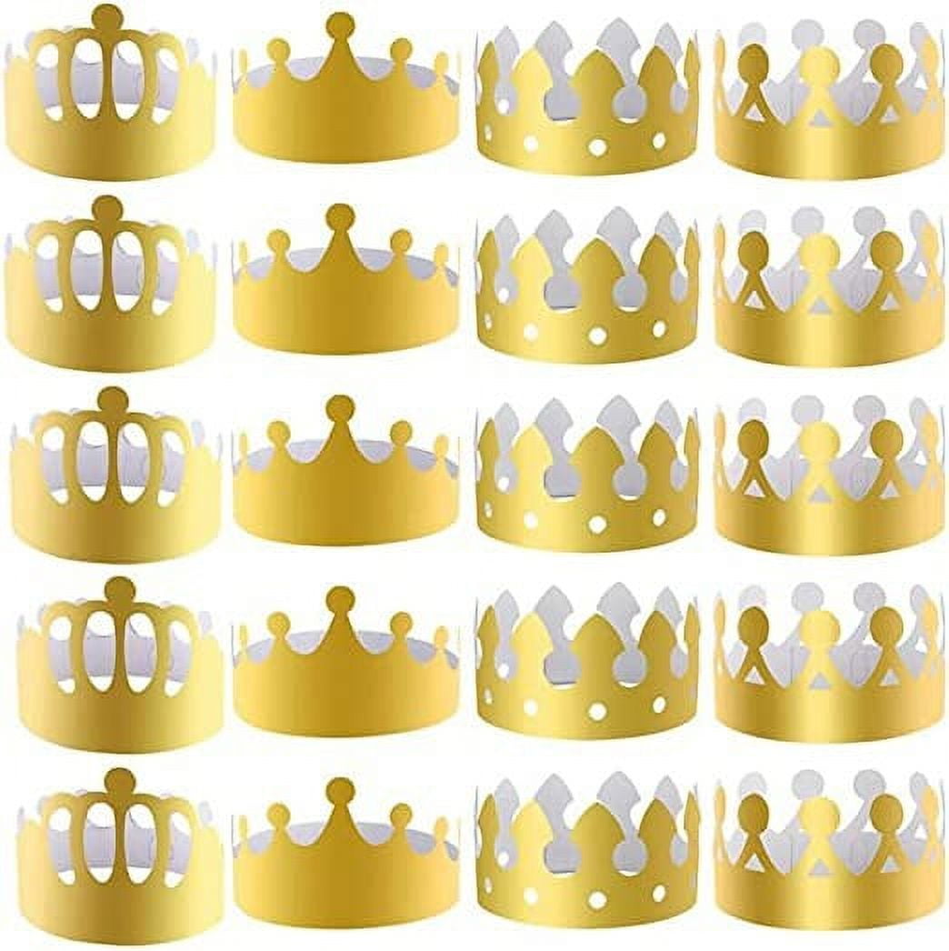 King Crown Party Hats 4Styles For Coronation Celebration Gold Paper ...