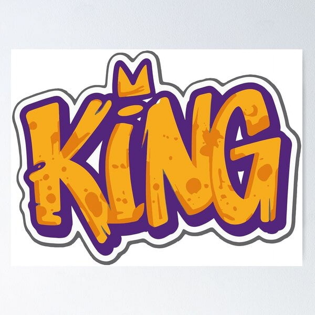 King Crown Typography Poster Wall Art, Modern Wall Decor For Living ...