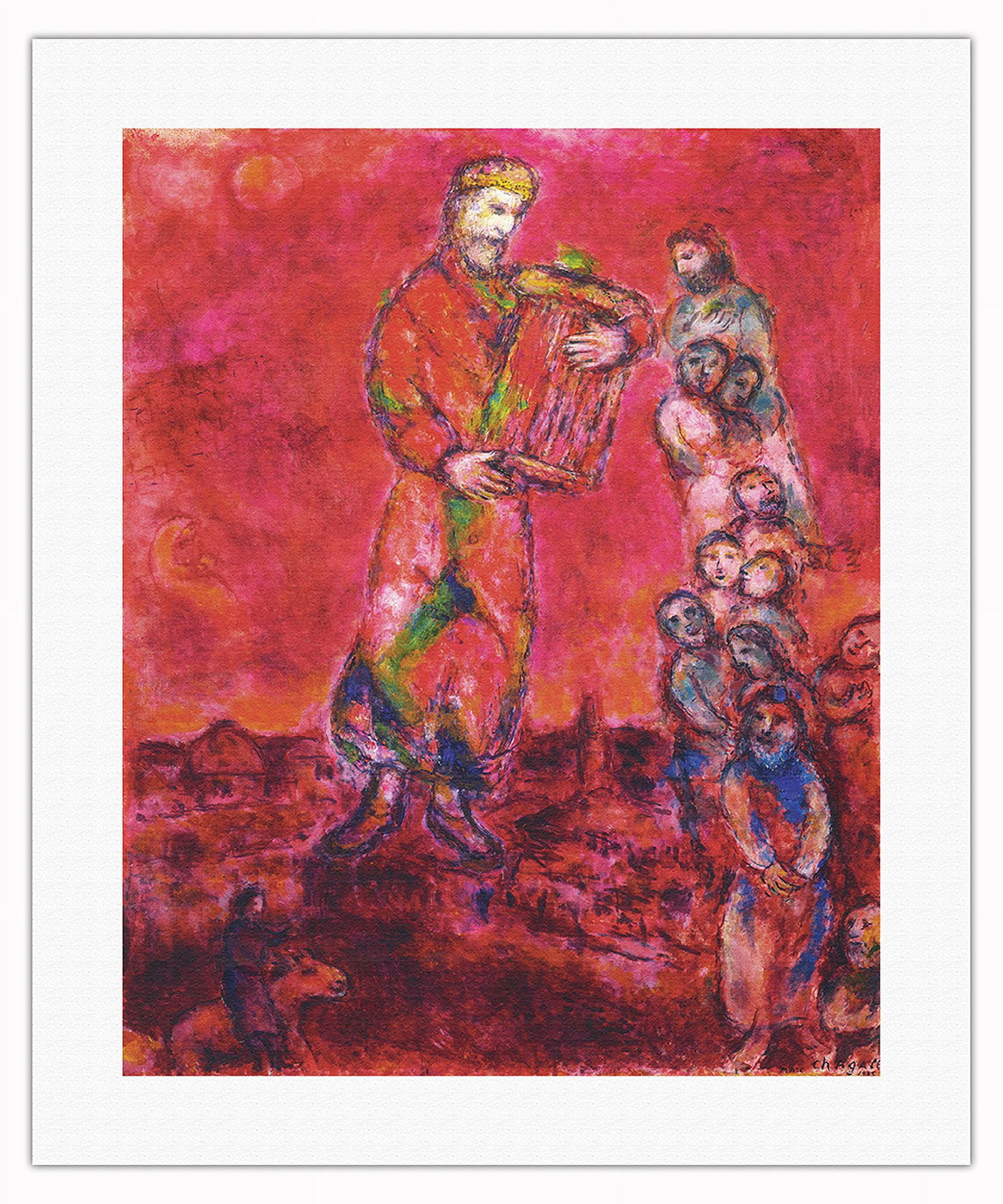 King David on a Red Background (Le Roi David sur fond Rouge) - From an ...