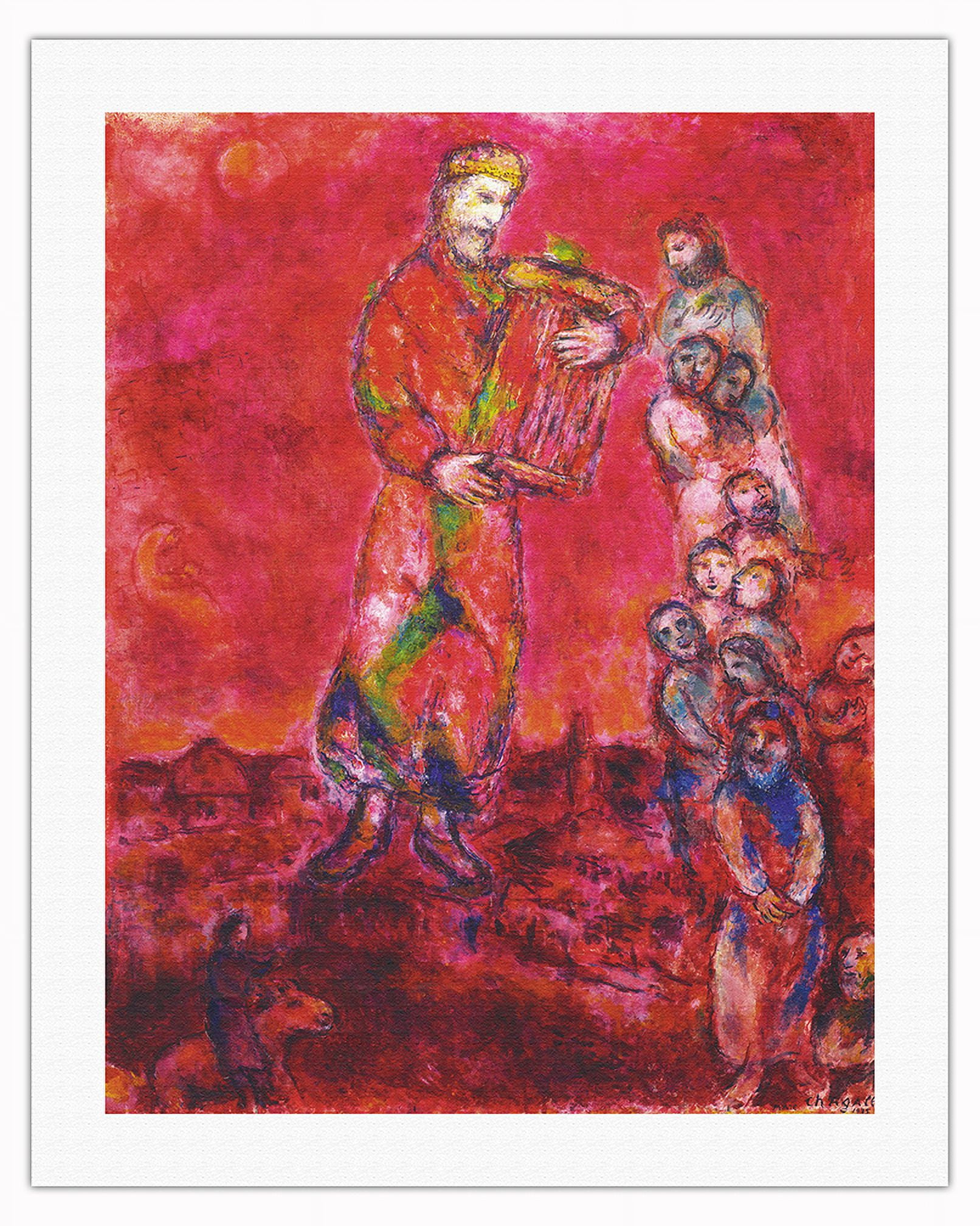 King David on a Red Background (Le Roi David sur fond Rouge) - From an ...