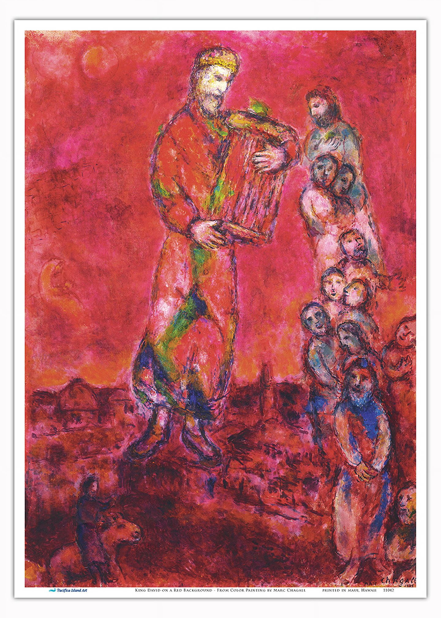 King David on a Red Background (Le Roi David sur fond Rouge) - From an ...