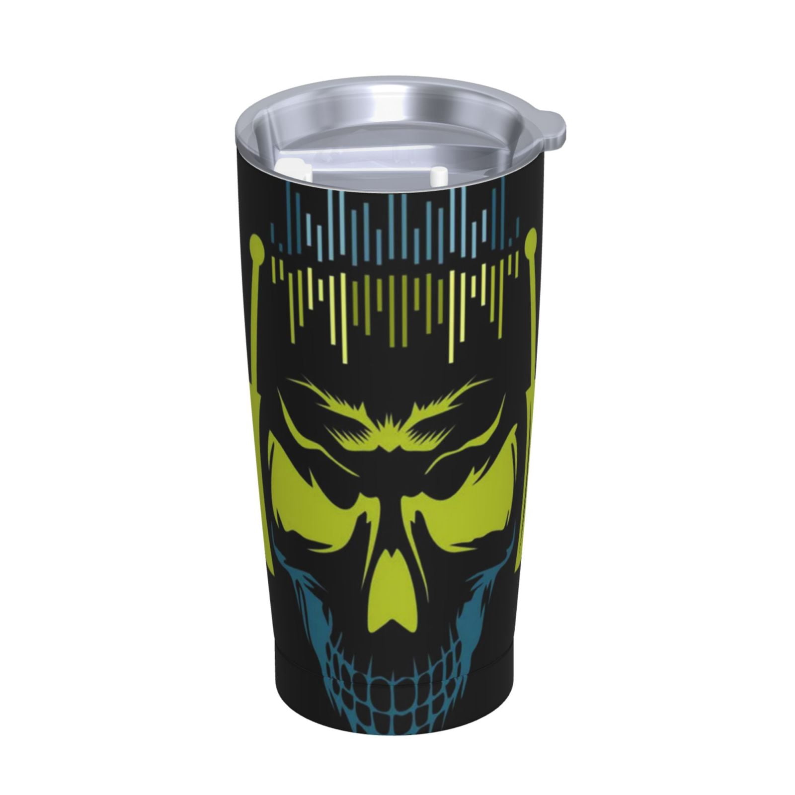 King Dj Skull Stainless Steel Tumbler with Lid and Straw 20oz Vacuum ...