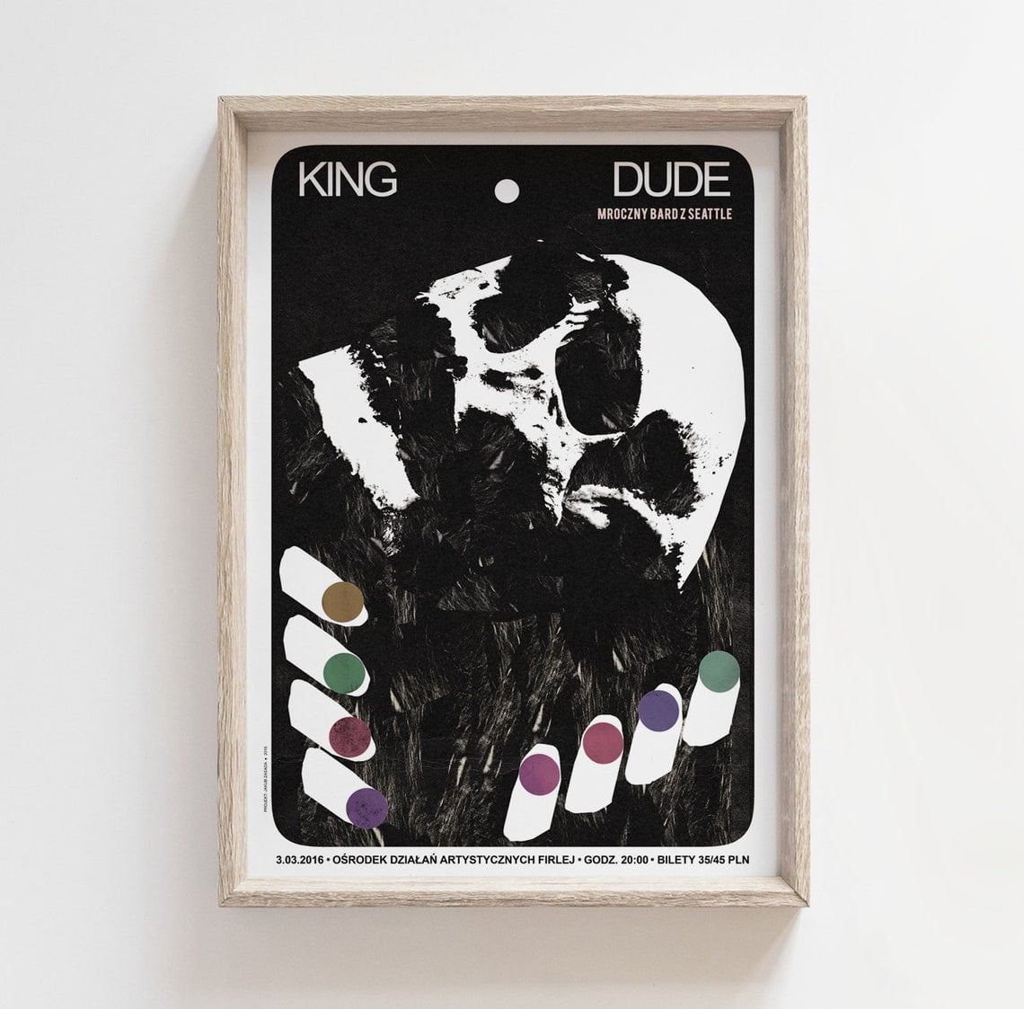 King Dude - Dark Bard From Seattle, Original Gig Poster From Concert In ...