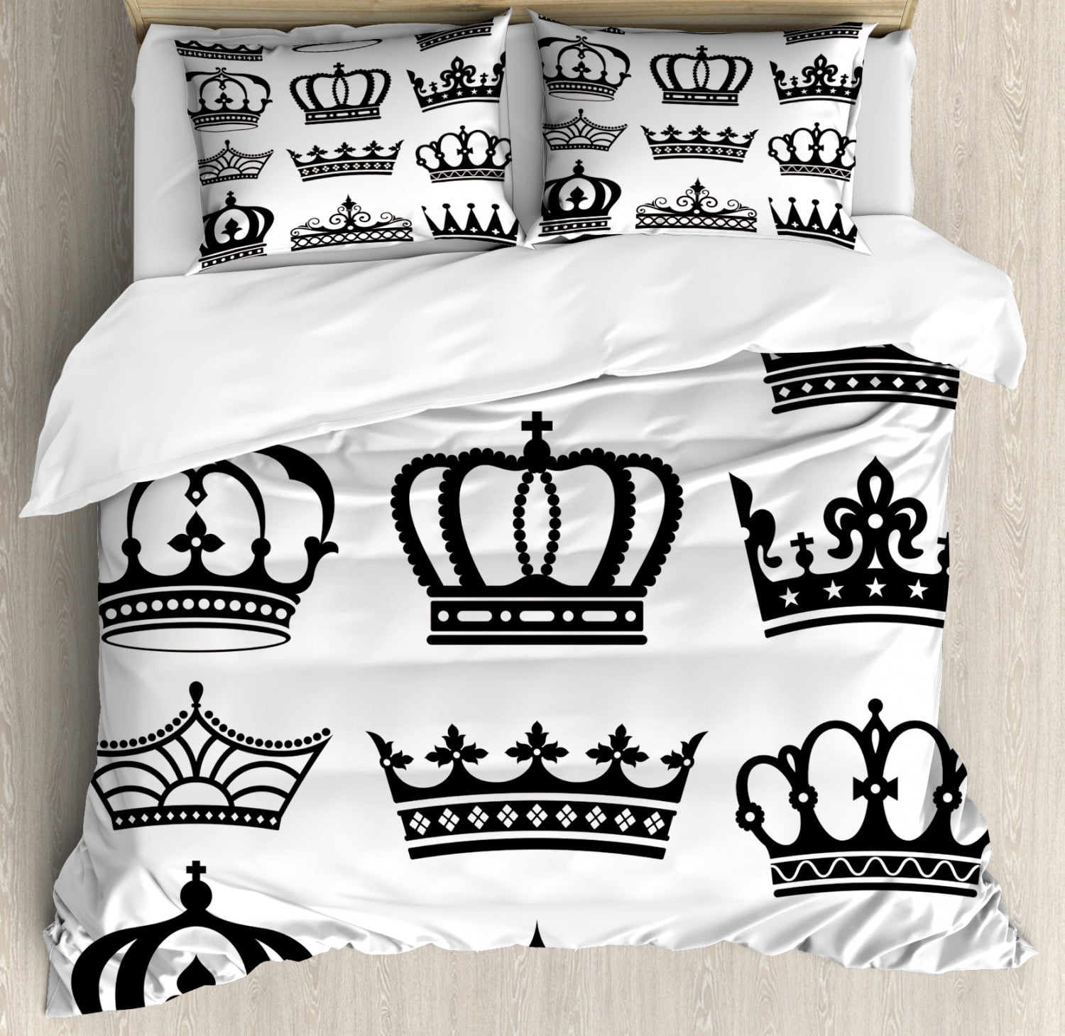 King Duvet Cover Set King Size, Symbol of Royalty Crowns Tiaras for ...