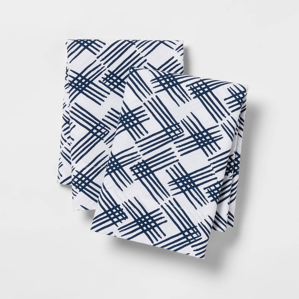 King Easy Care Printed Pillowcase Set Blue Geo - Room Essentials ...