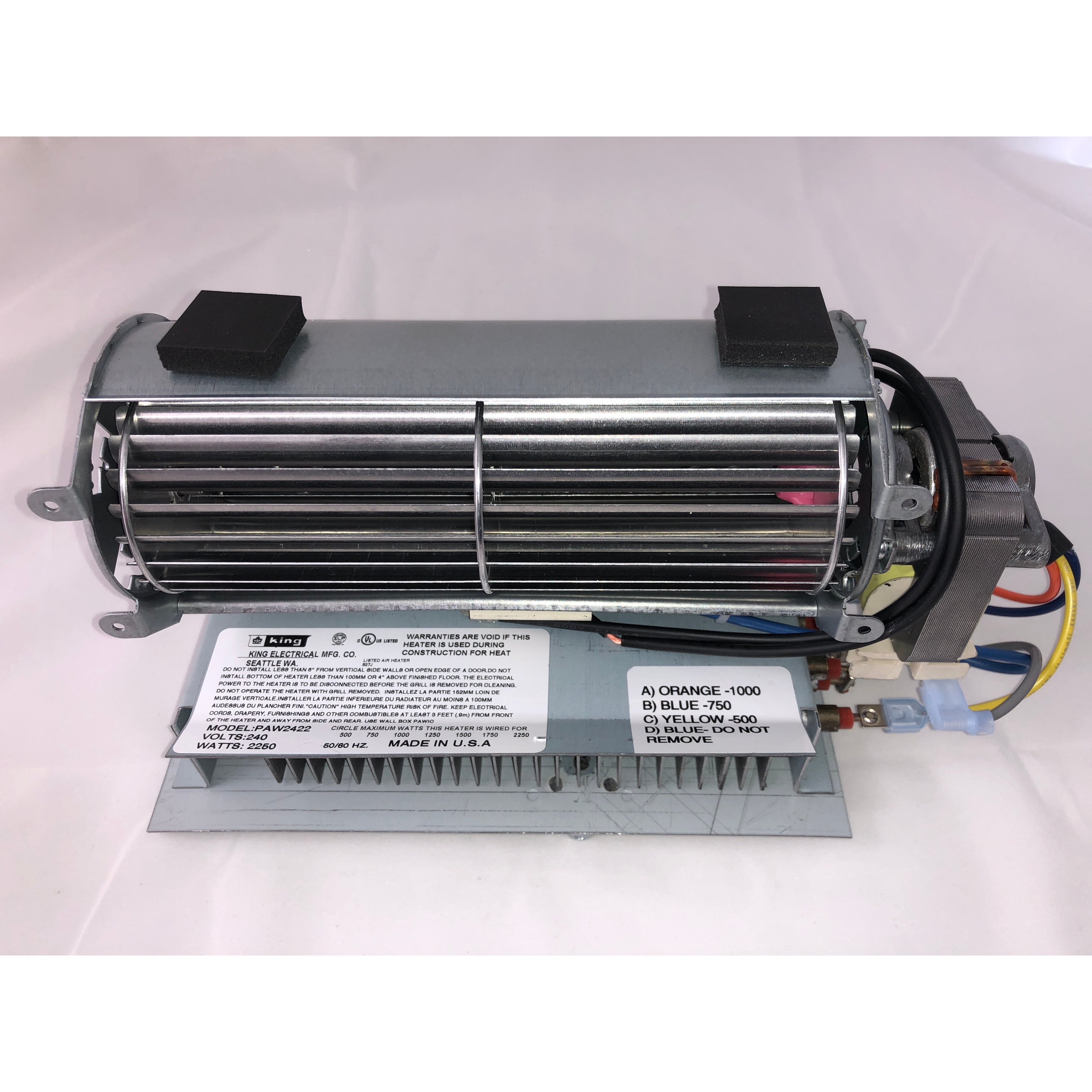 King Electric PAW2422-H Wall Heater, Pic-A-Watt, 240V, Selectable ...