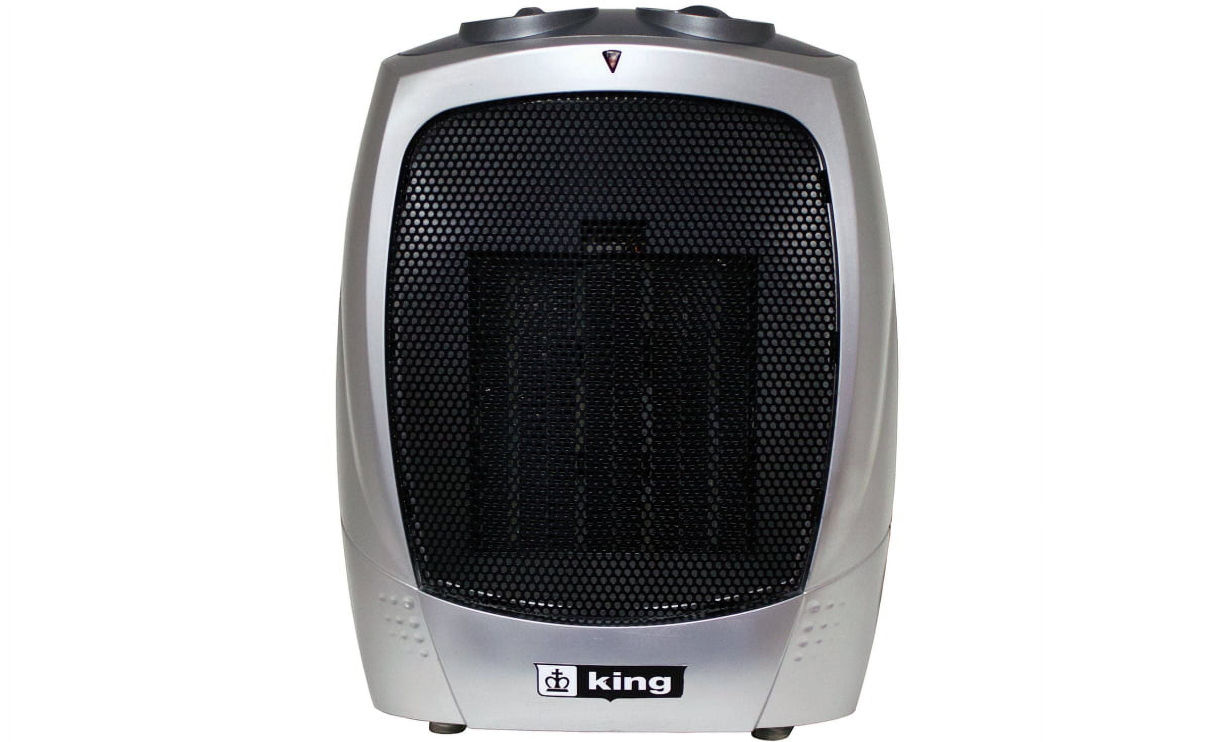 King Electric Portable Ceramic Fan Heater, 1500W / 120V, Silver, PH-2 ...