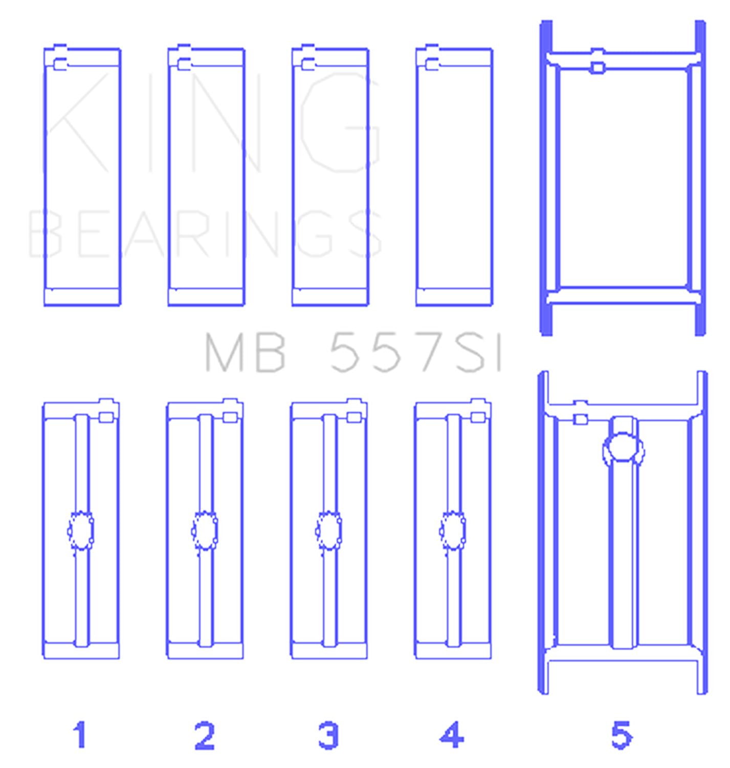 King Engine Bearings MB 557SISTDX Engine Crankshaft Main Bearing Set ...